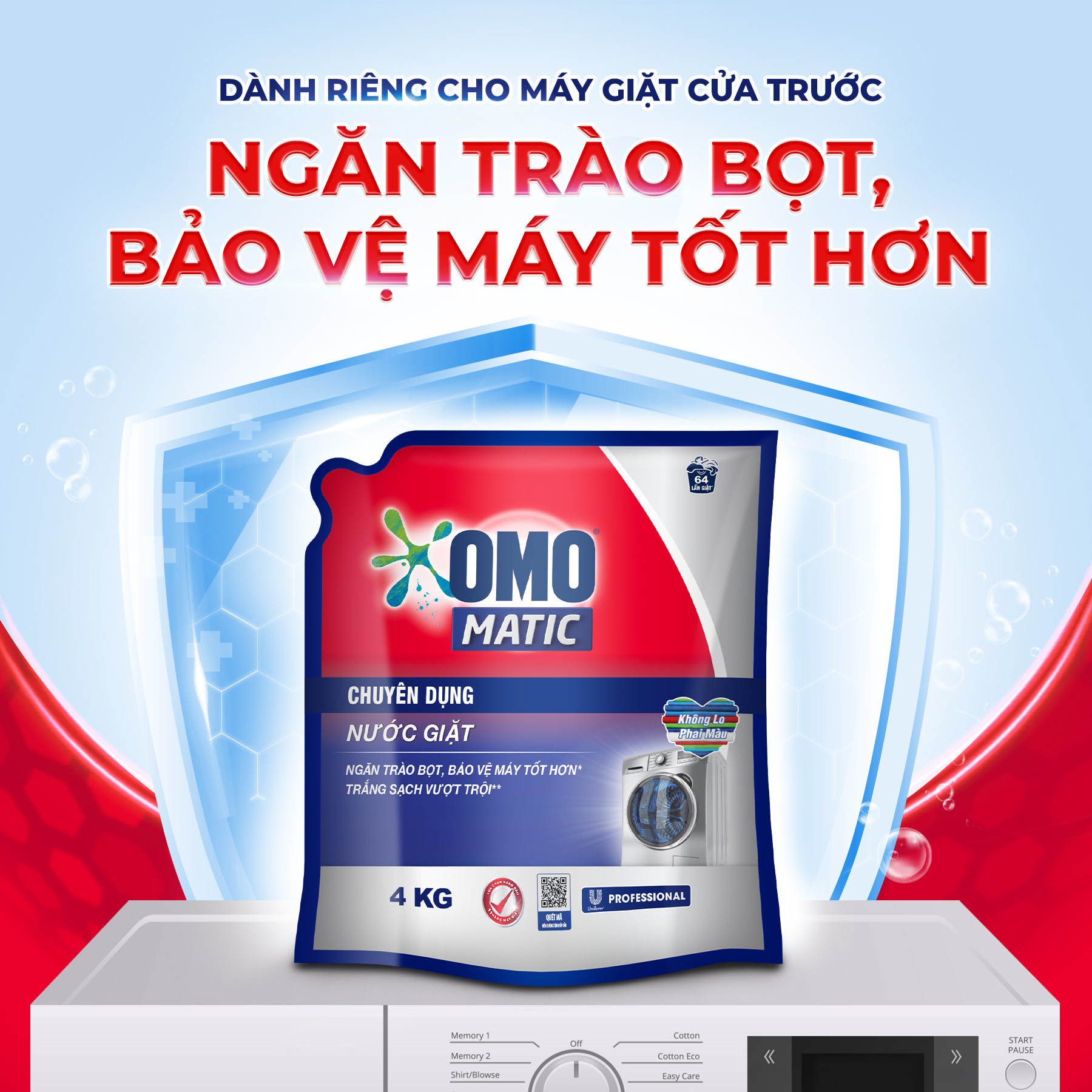 U Chuyên dụng. Nước Giặt Omo Chuyên Dụng Cửa Trước Túi 4Kg